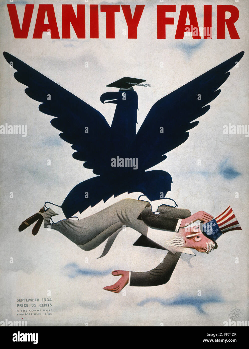 MAGAZINE: NEW DEAL, 1934. /nThe blue eagle of the N.R.A. rescuing Uncle ...