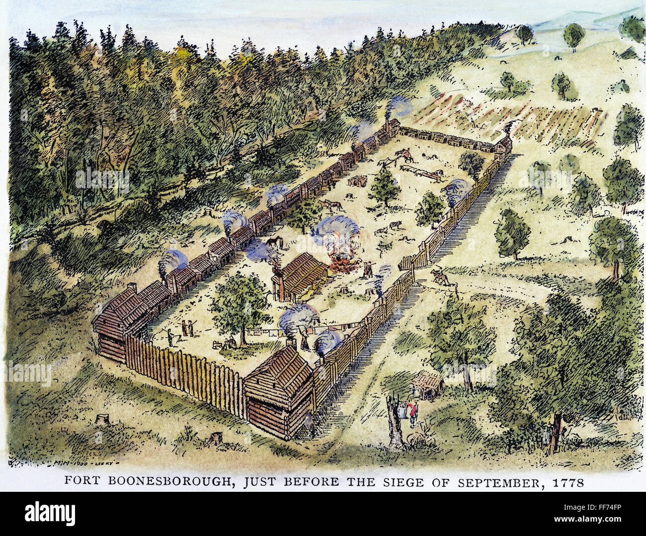 FORT BOONESBOROUGH, 1778. /nIn Kentucky, just before the siege of ...