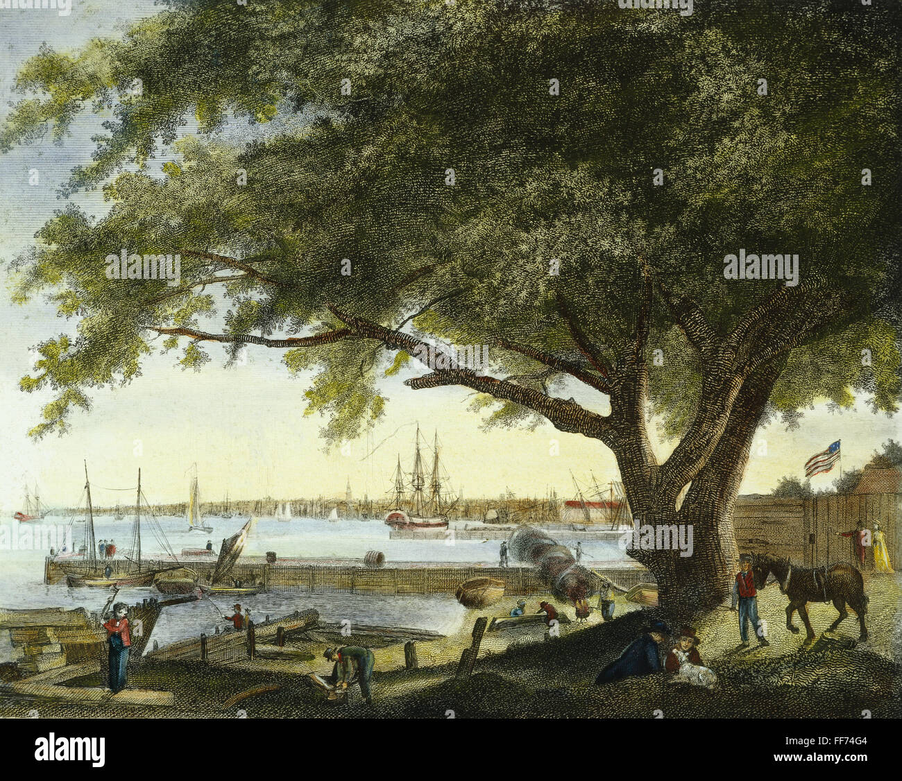 PORT OF PHILADELPHIA, 1800. /nThe city and port of Philadelphia, on the ...