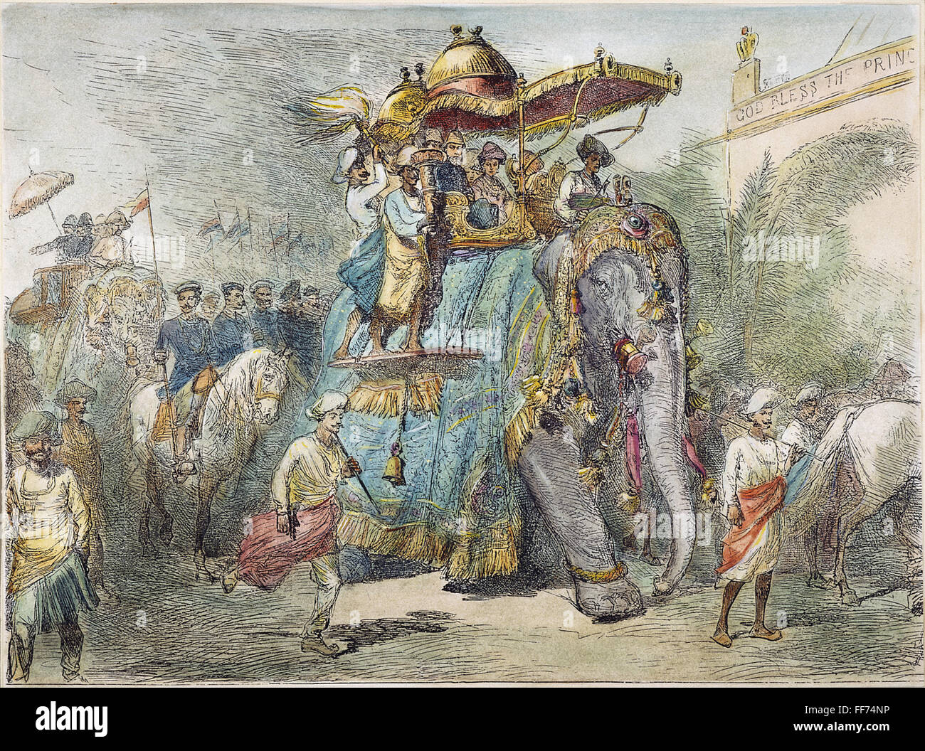 BRITISH IN INDIA, 1875. /nThe entrance of the Prince of Wales into ...