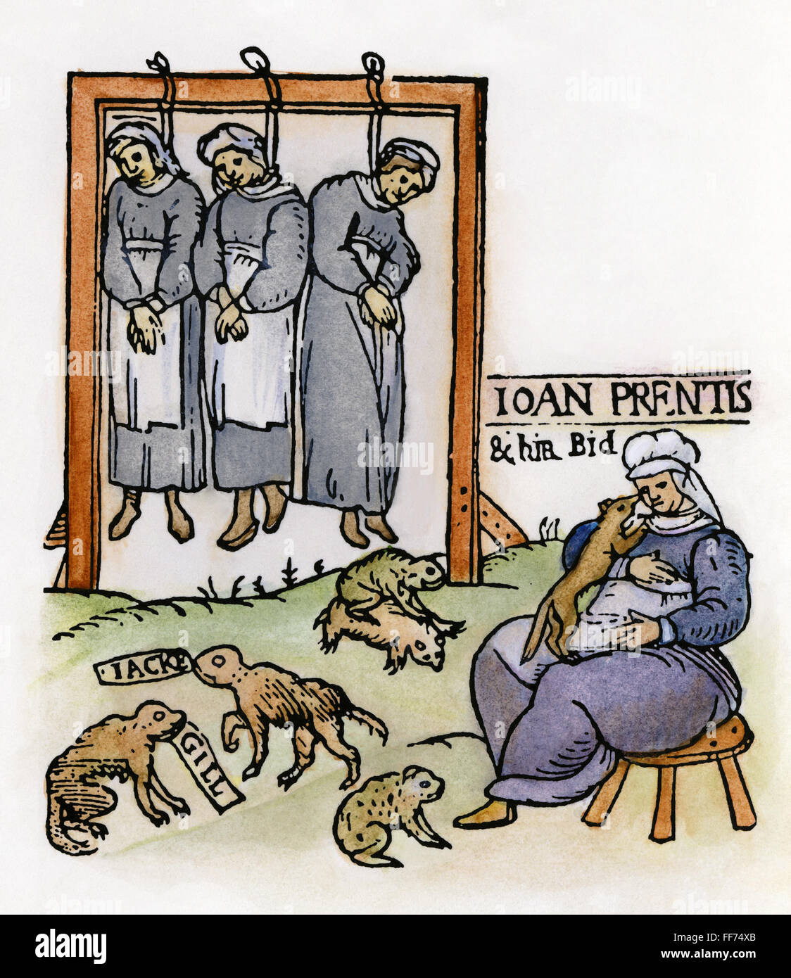 ENGLAND: WITCHES, 1589. /nThree English witches (Joan Prentice, Joan ...