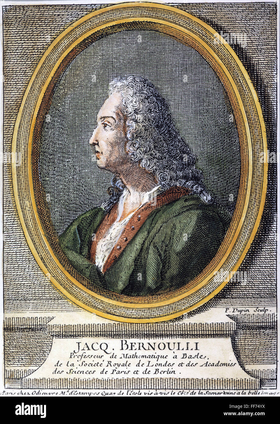 JACQUES BERNOULLI /n(1654-1705). Swiss mathematician. Copper engraving ...
