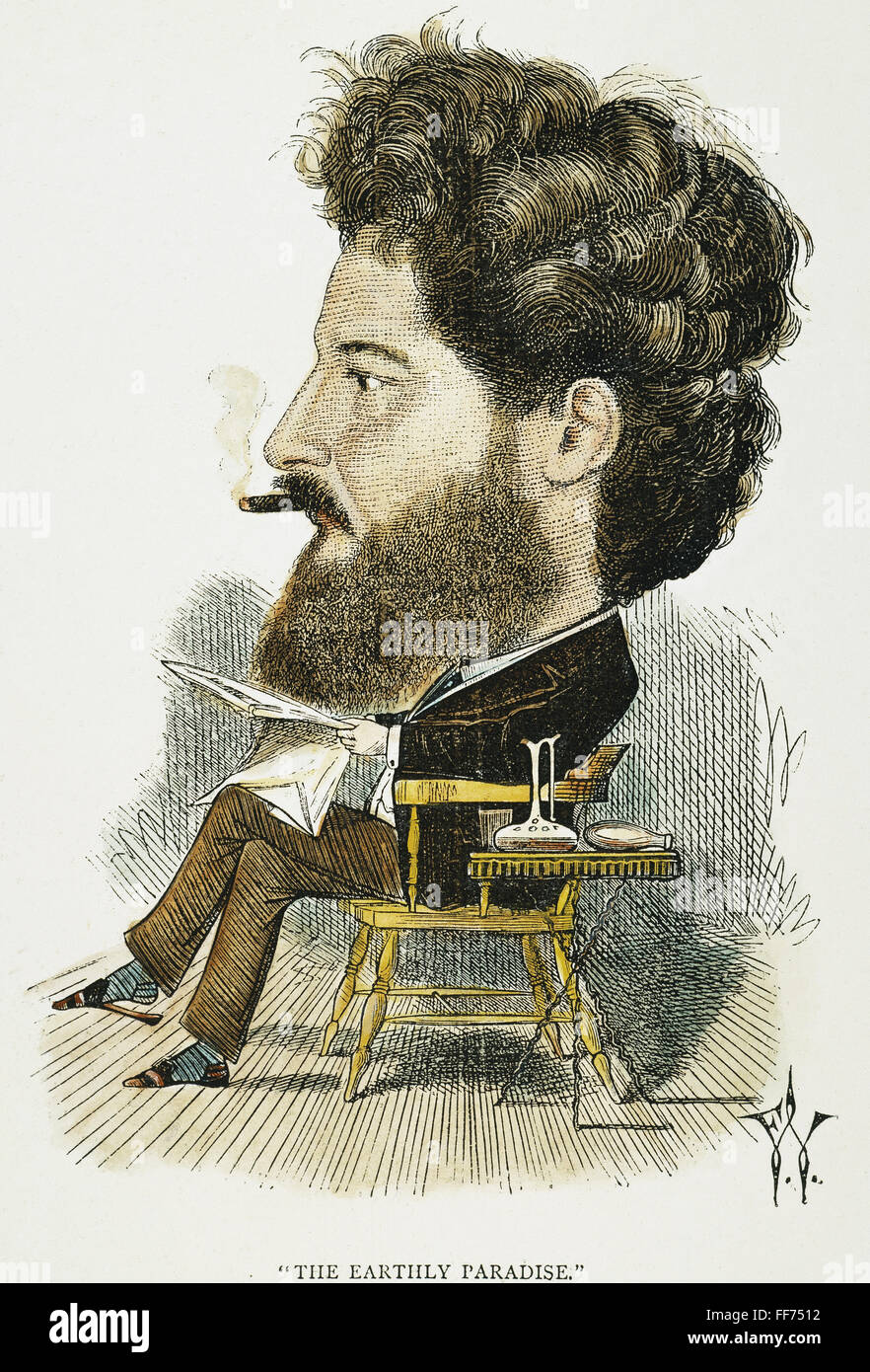WILLIAM MORRIS (1834-1896). /nEnglish artist and poet. Caricature, 1872 ...
