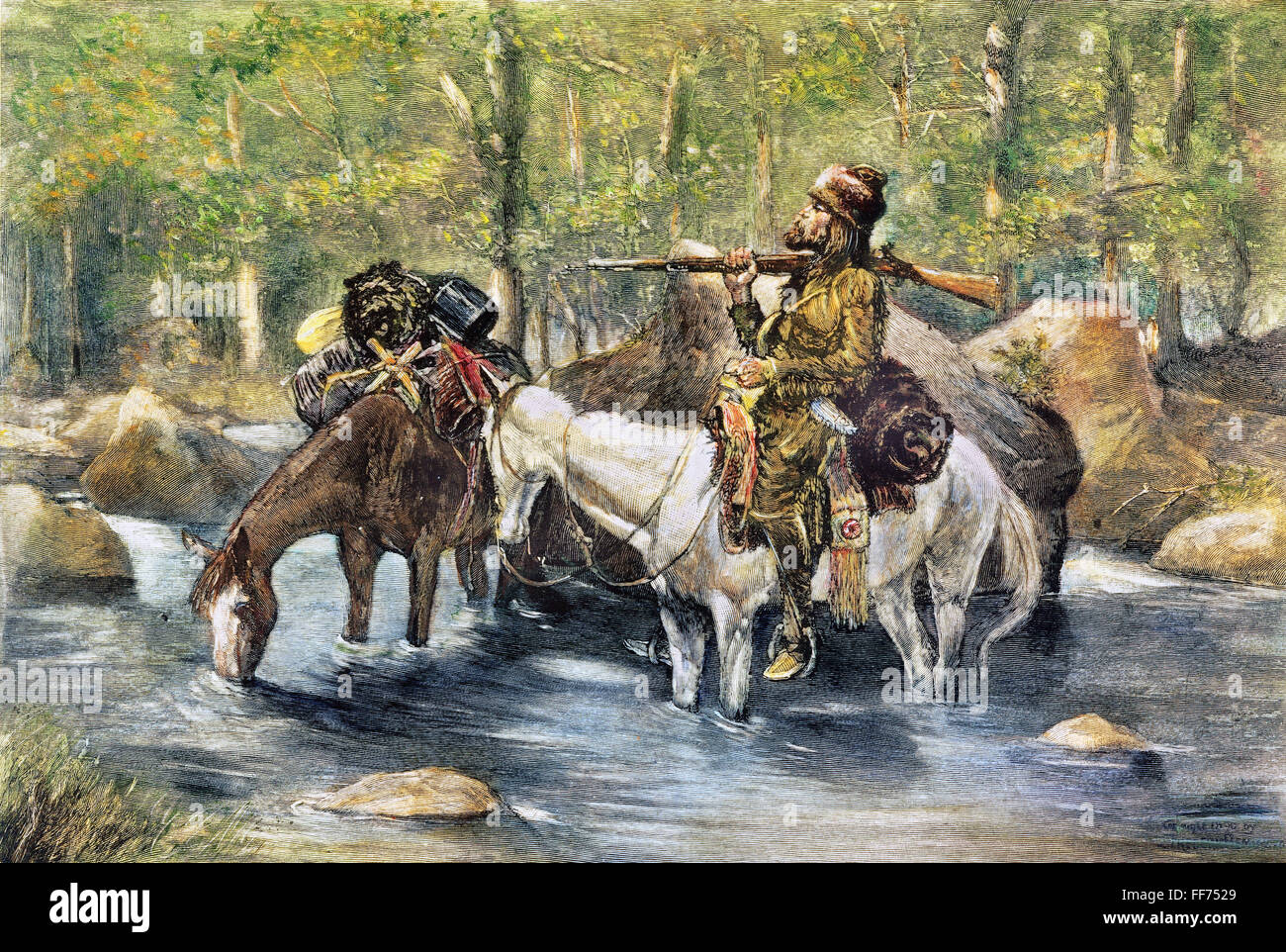 FUR TRAPPER. /nA white trapper. Illustration by Frederic Remington ...