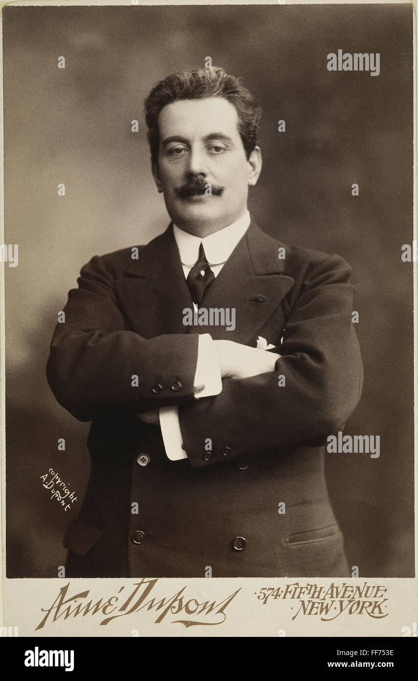 GIACOMO PUCCINI (1858-1924). /nItalian operatic composer. Photographed ...