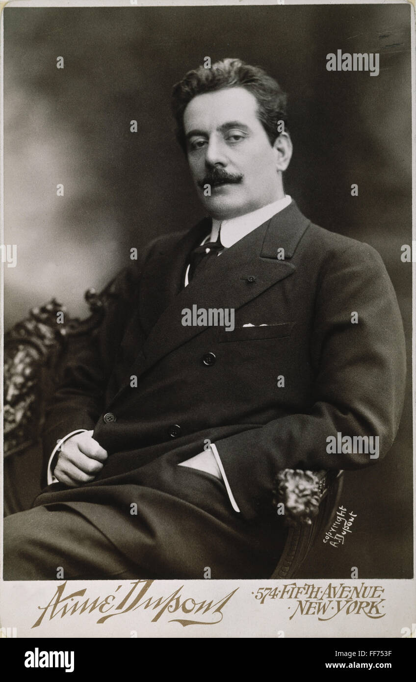 GIACOMO PUCCINI (1858-1924). /nItalian operatic composer. Photographed ...