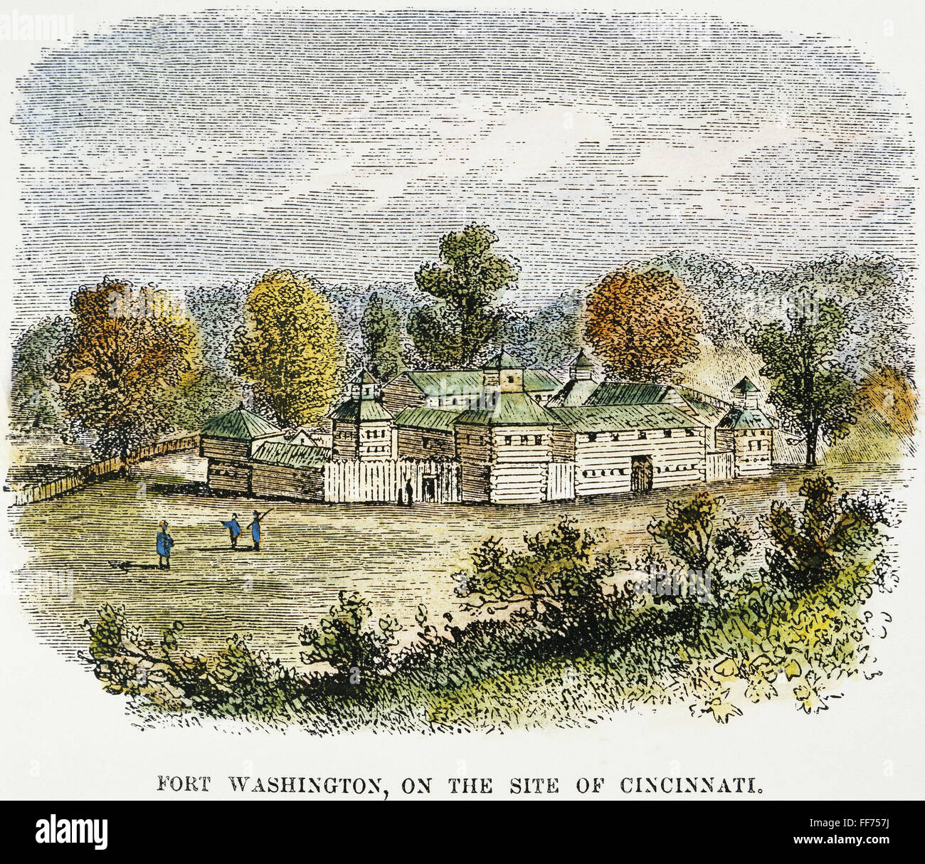 FORT WASHINGTON, c1790. /nBeside the village of Cincinnati, Ohio, c1790 ...