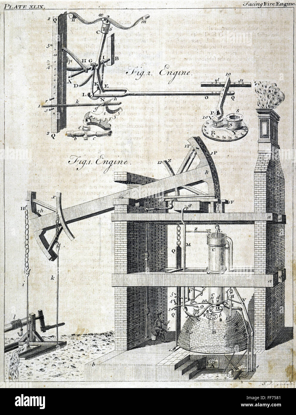 NEWCOMEN'S STEAM ENGINE. /nThomas Newcomen's steam engine of 1712 ...