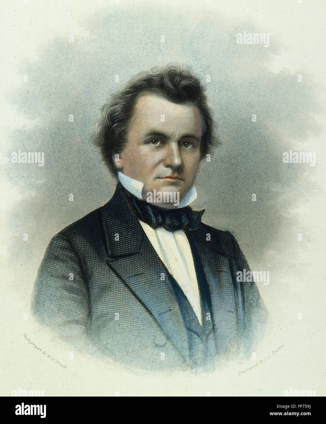 STEPHEN A. DOUGLAS /n(1813-1861). Colored engraving, 19th century Stock ...