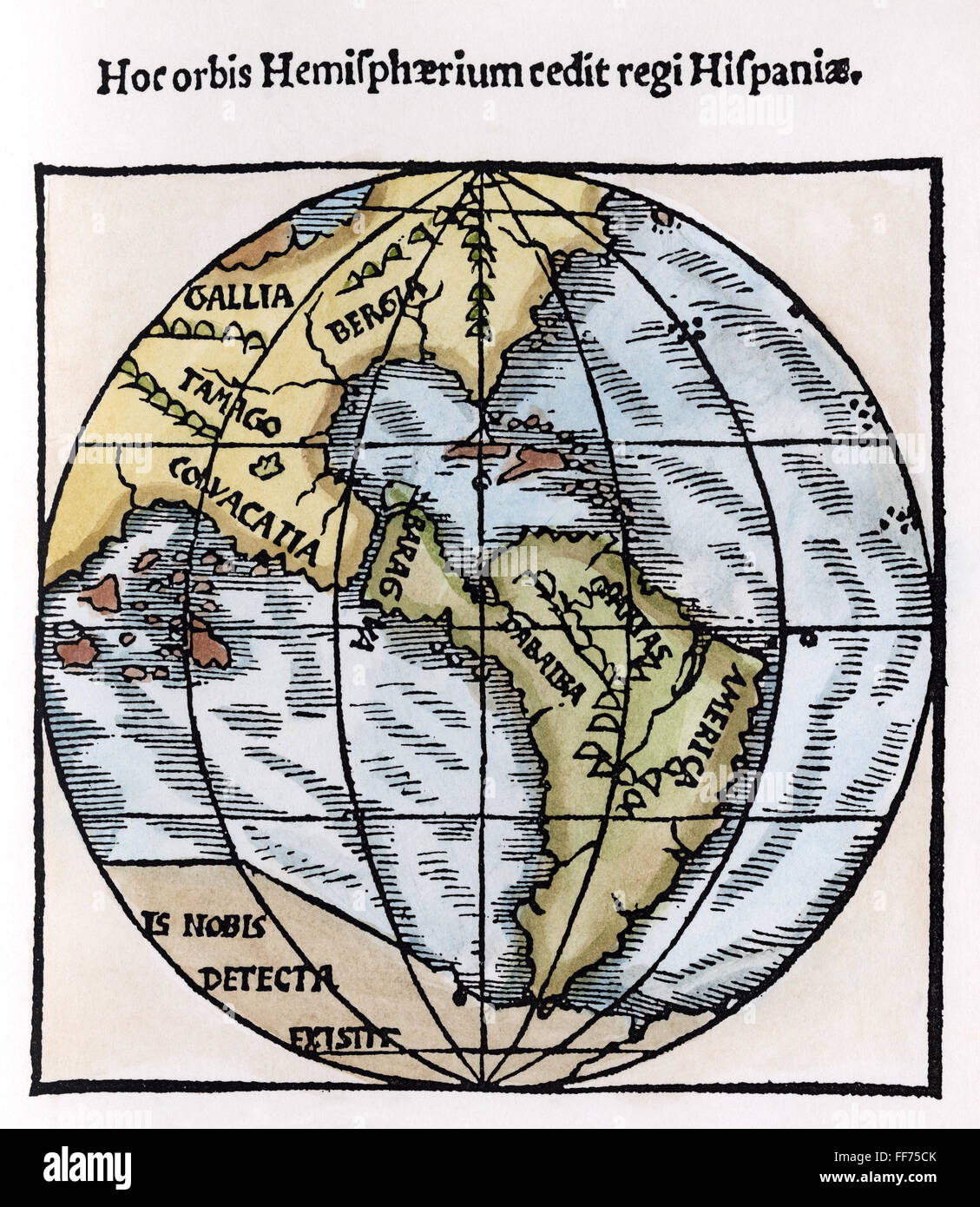 WORLD MAP, 1529. /nThe Western Hemisphere in the world map by ...