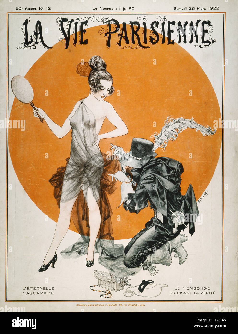 FRENCH MAGAZINE COVER. /n"The Eternal Masquerade / Lies Disguising the ...