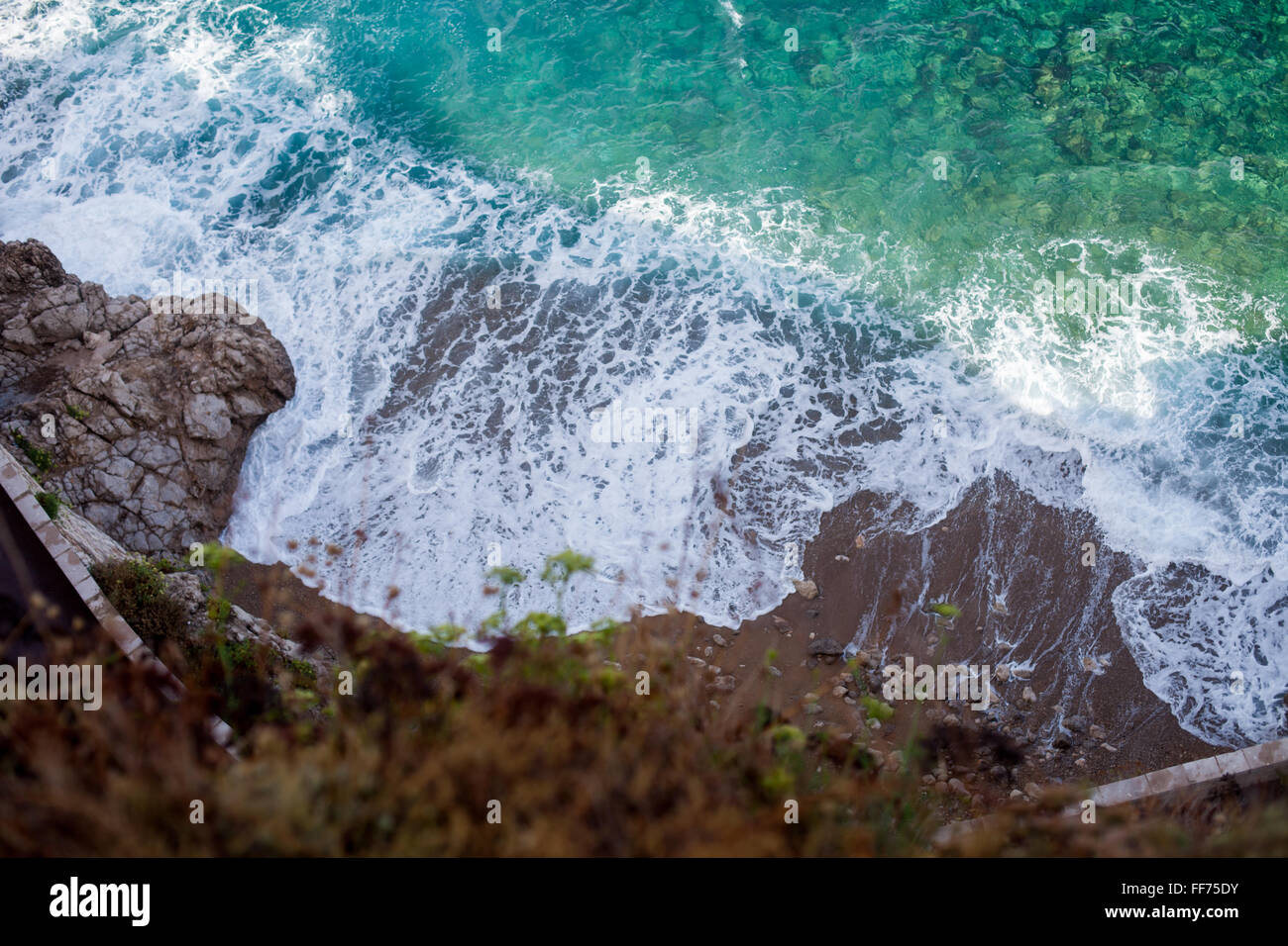 Lonely steep beach in Monte Carlo, Monaco Stock Photo - Alamy