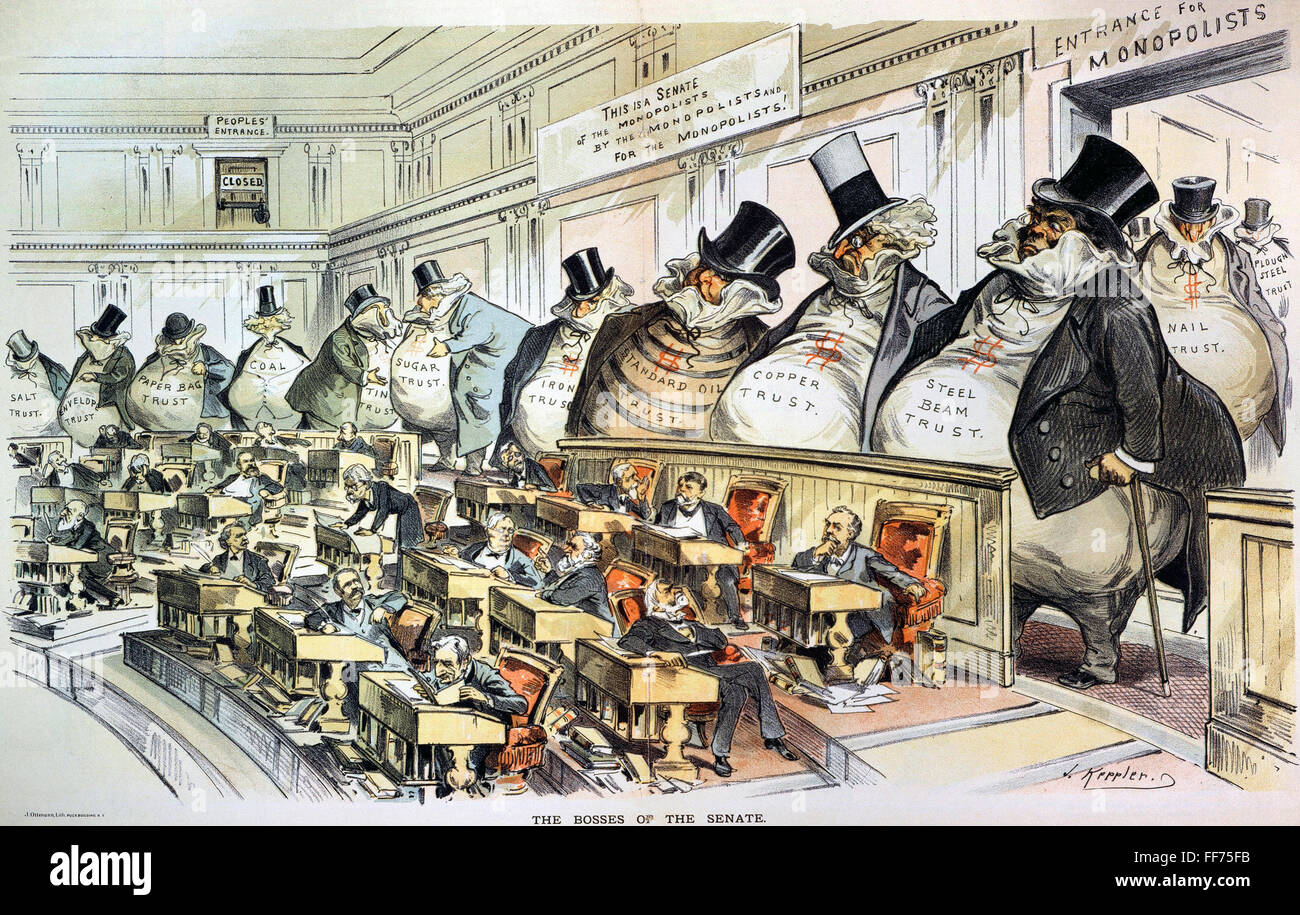CARTOON: ANTI-TRUST, 1889. /nThe Bosses of the Senate. American anti ...