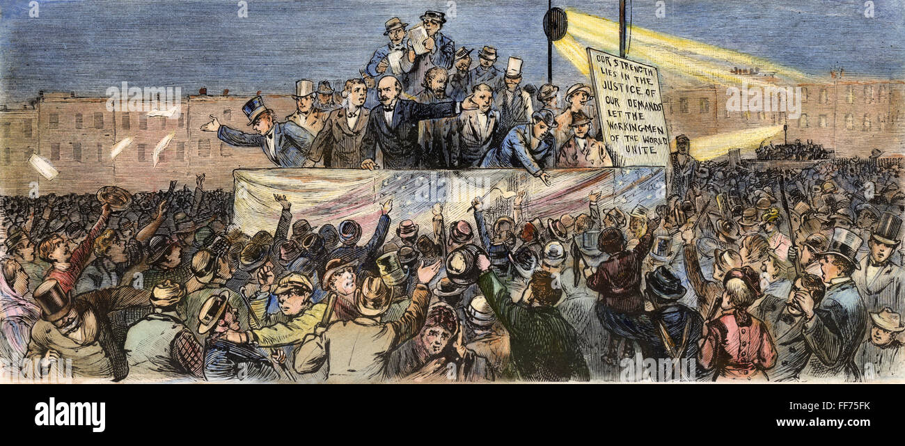 GREAT RAILROAD STRIKE, 1877. /nMass meeting of working men at Tompkins ...