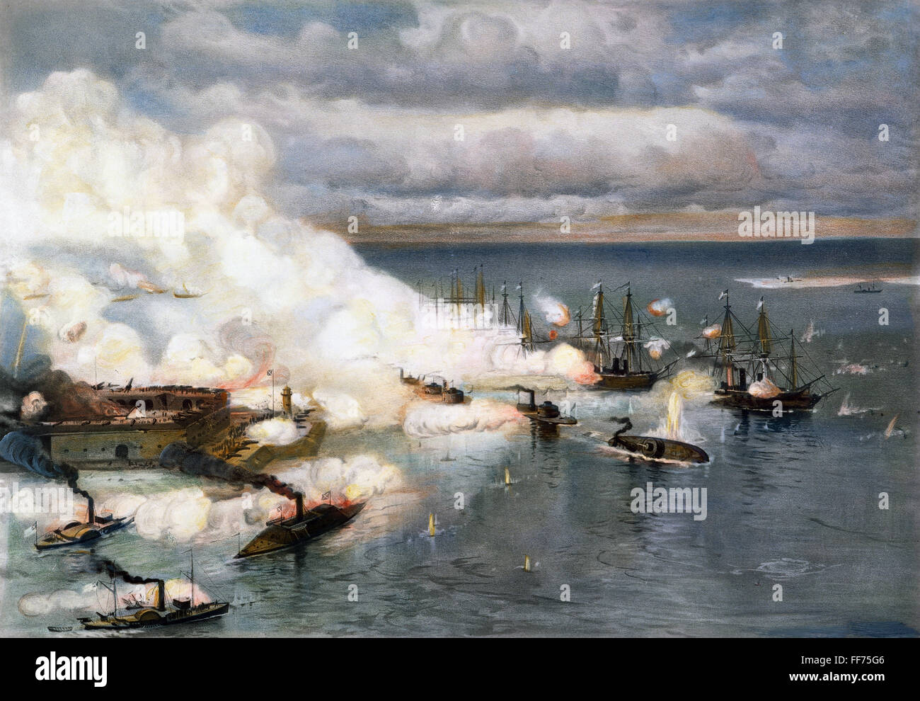 BATTLE OF MOBILE BAY, 1864. /nThe Union naval victory at the battle of ...