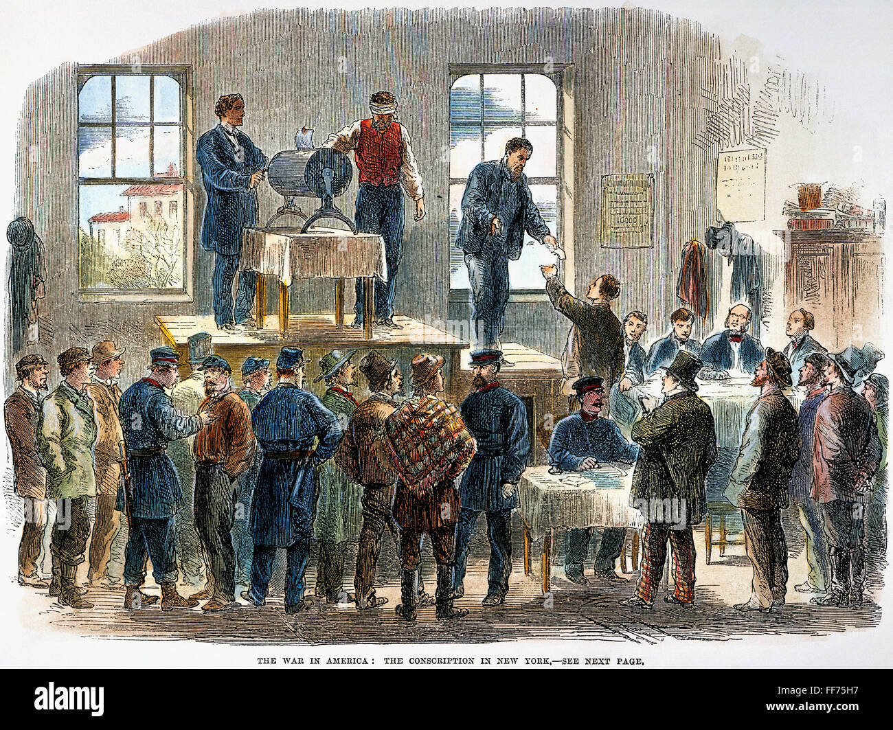 NY: CONSCRIPTION, 1865. /nDrawing numbers for the draft during the ...