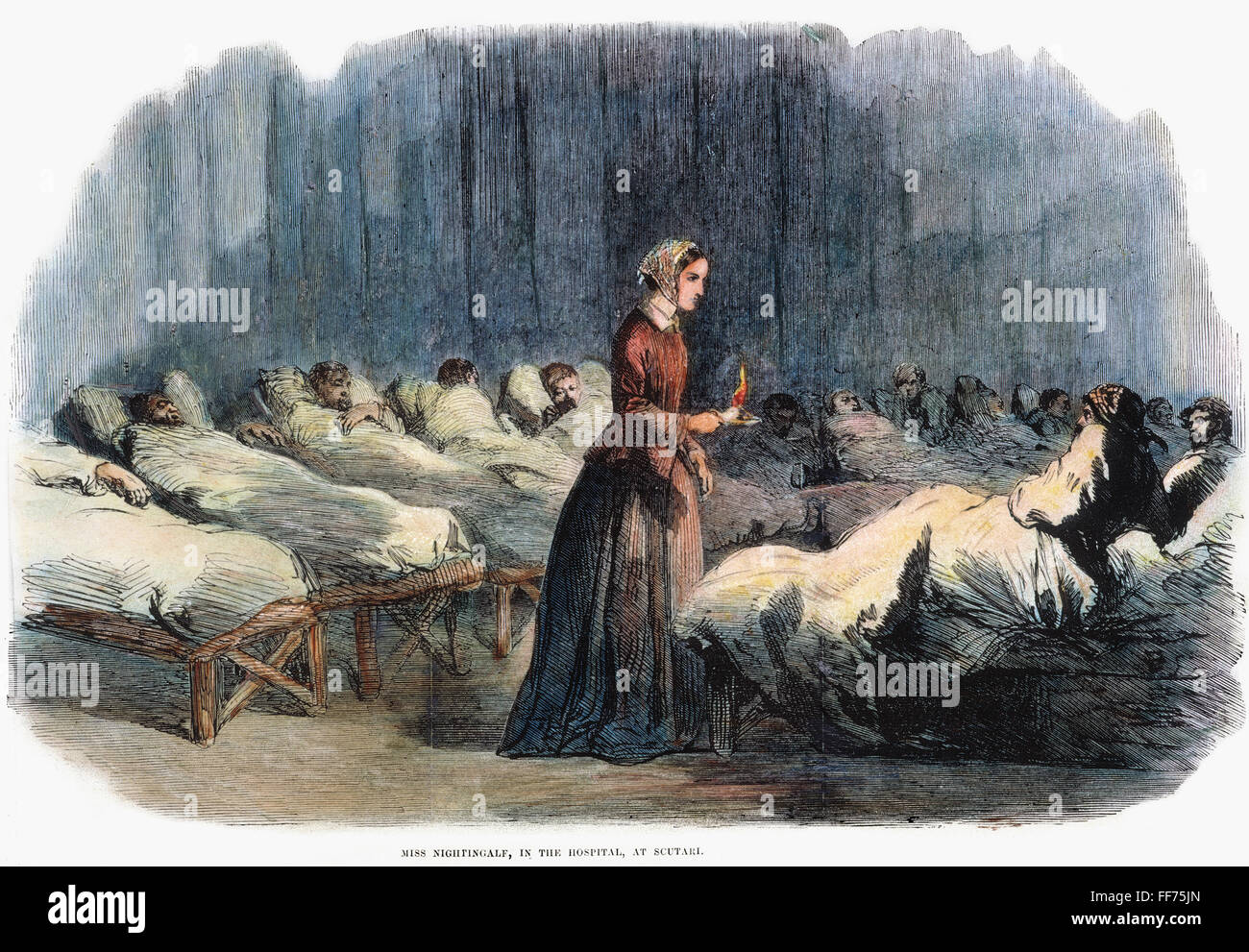 FLORENCE NIGHTINGALE /n(1820-1910) in the enlisted men's ward of the ...