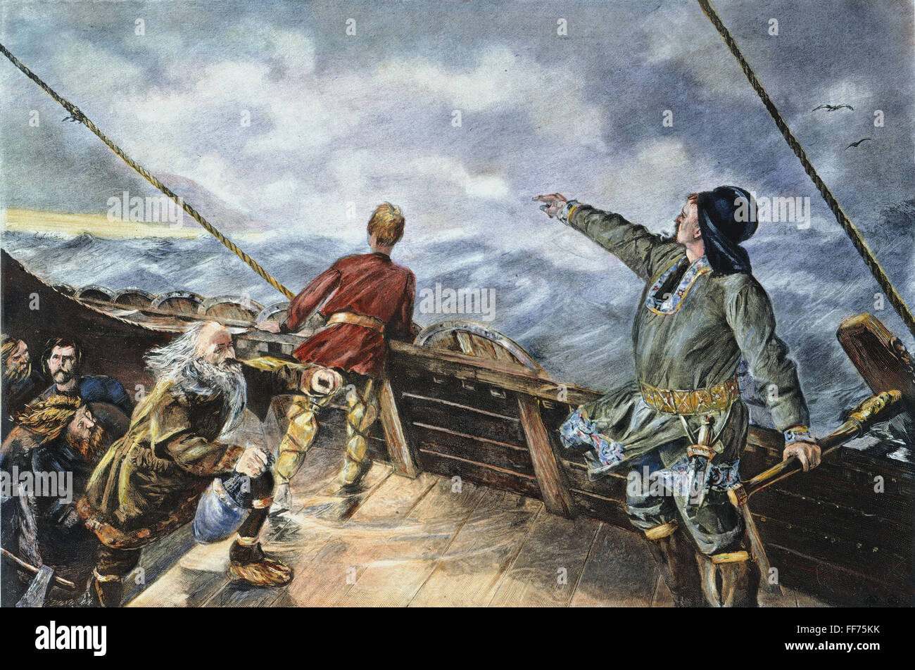 LEIF ERICSSON (c970-1020). /nLeif Ericsson, Norse explorer, discovers ...