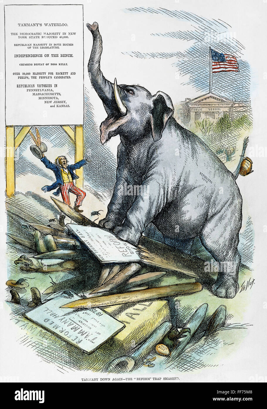 NAST: TWEED CARTOON, 1875. /n'Tammany Down Again -- the Reform Trap ...