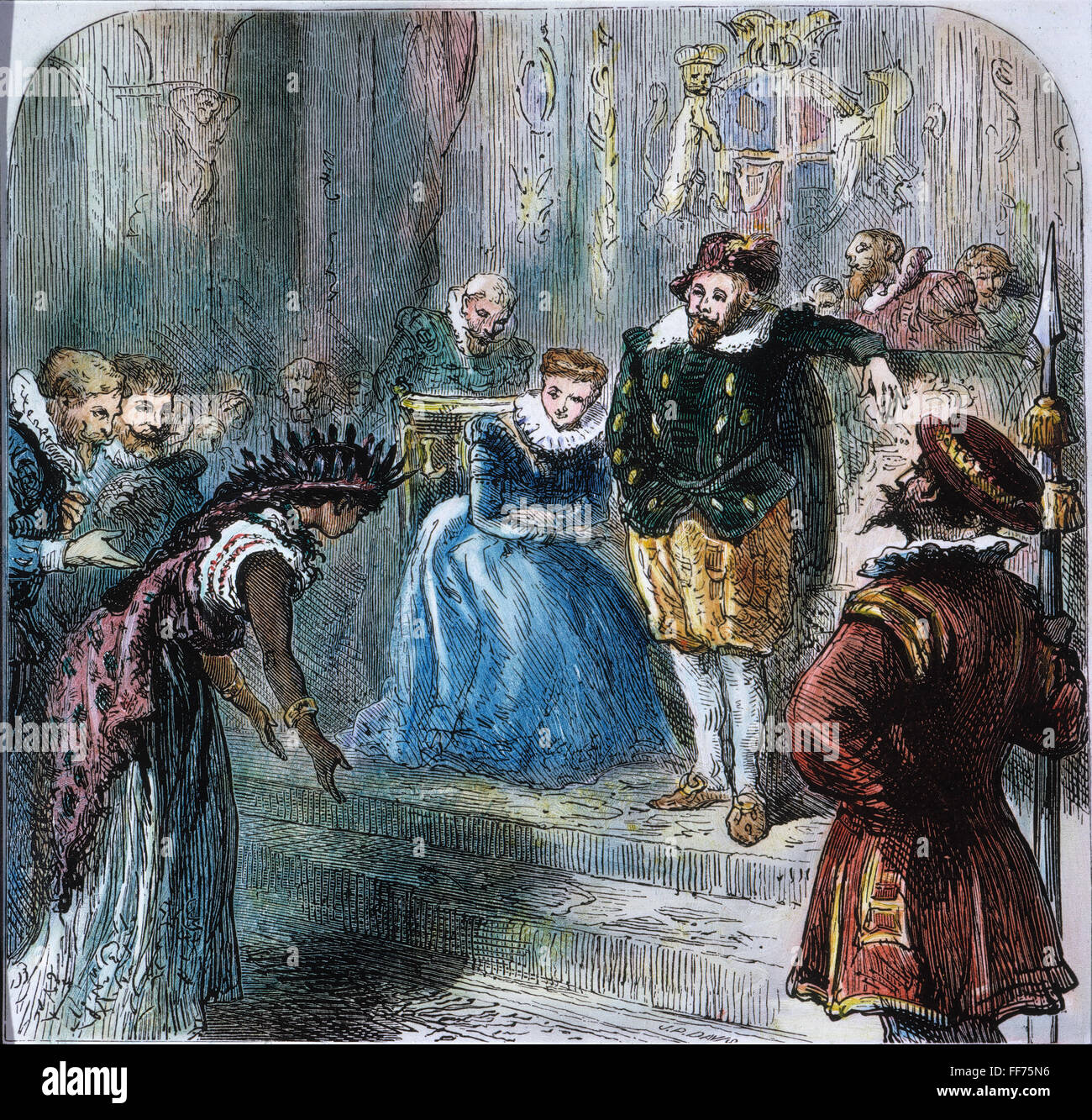 POCAHONTAS IN LONDON, 1616. /nPocahontas received as a princess and ...