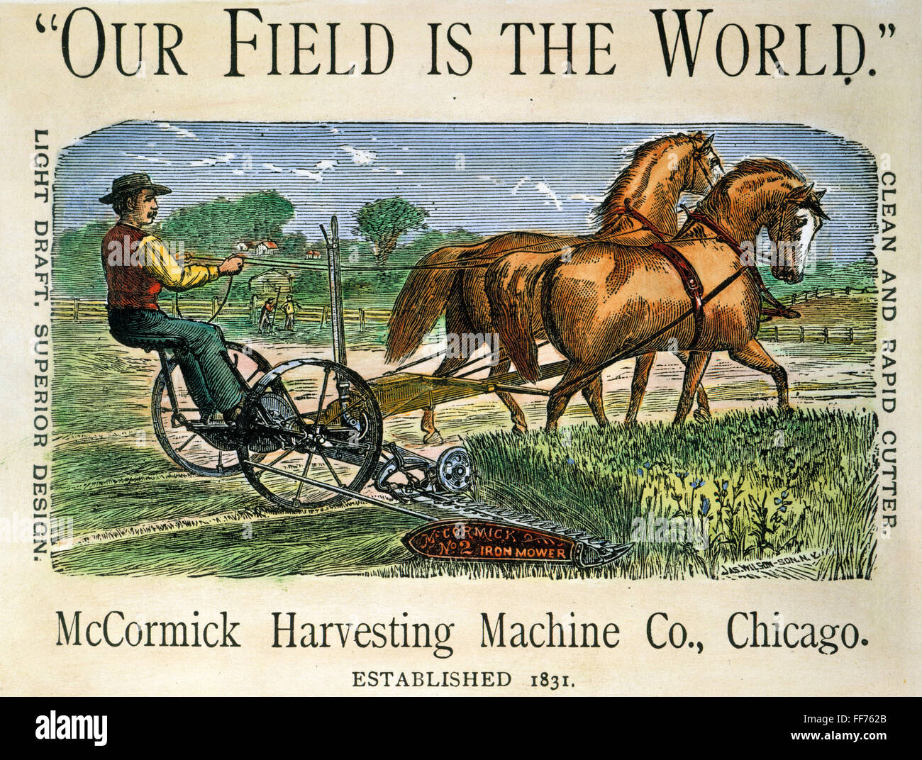 McCORMICK REAPER, c1875. /nMcCormick Harvesting Machine Company ...