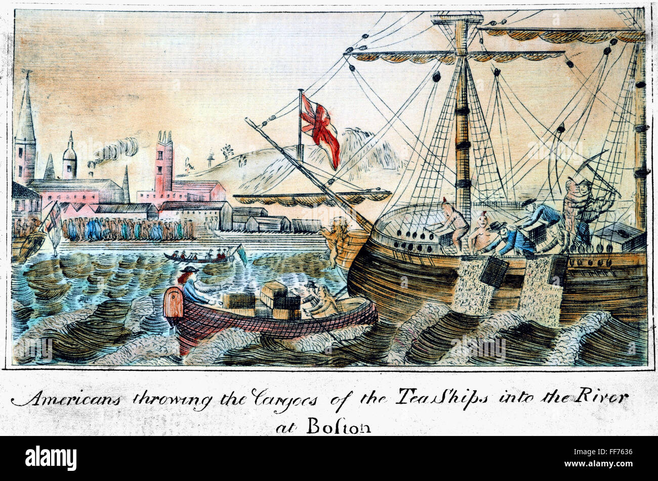 THE BOSTON TEA PARTY, 1773. /nThe Boston Tea Party, 16 December 1773 ...