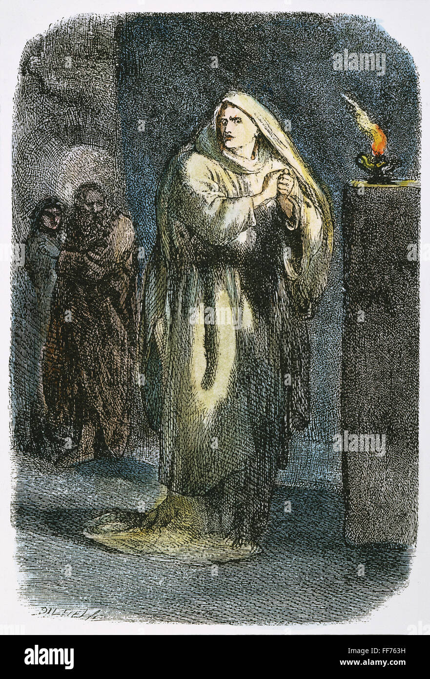 MACBETH, 19th CENTURY. /nLady Macbeth trying to cleanse her hands. Wood ...