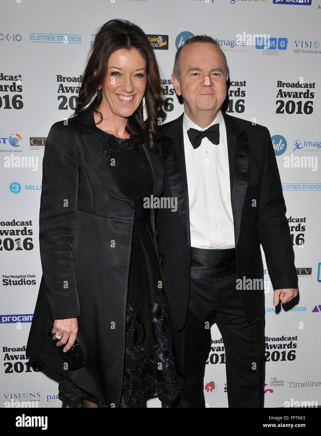 London, UK. Victoria Hislop & Ian Hislop at the Broadcast Awards 2016 ...