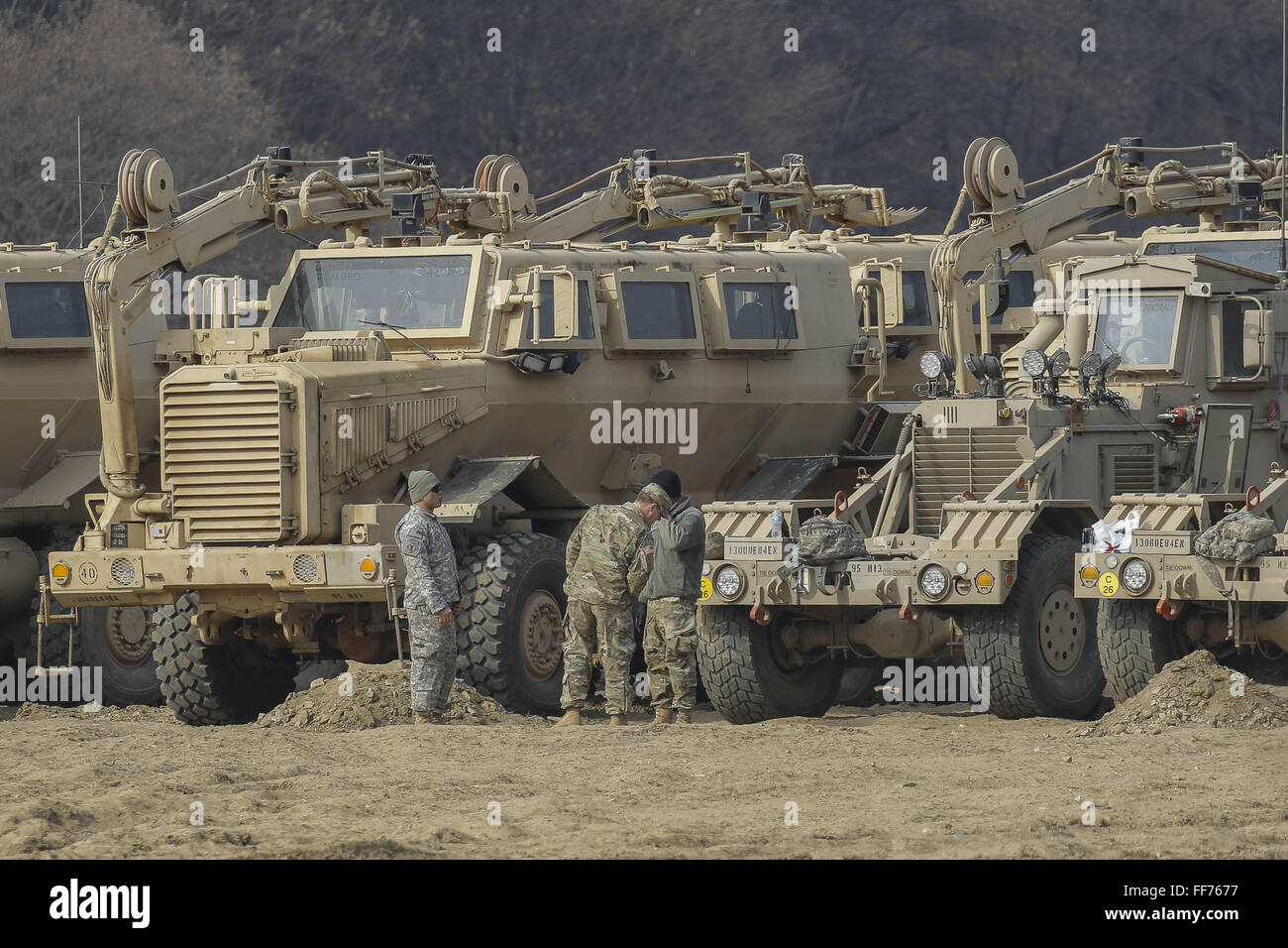 Paju, Gyeonggi, South Korea. 11th Feb, 2016. U.S. Military take part in ...