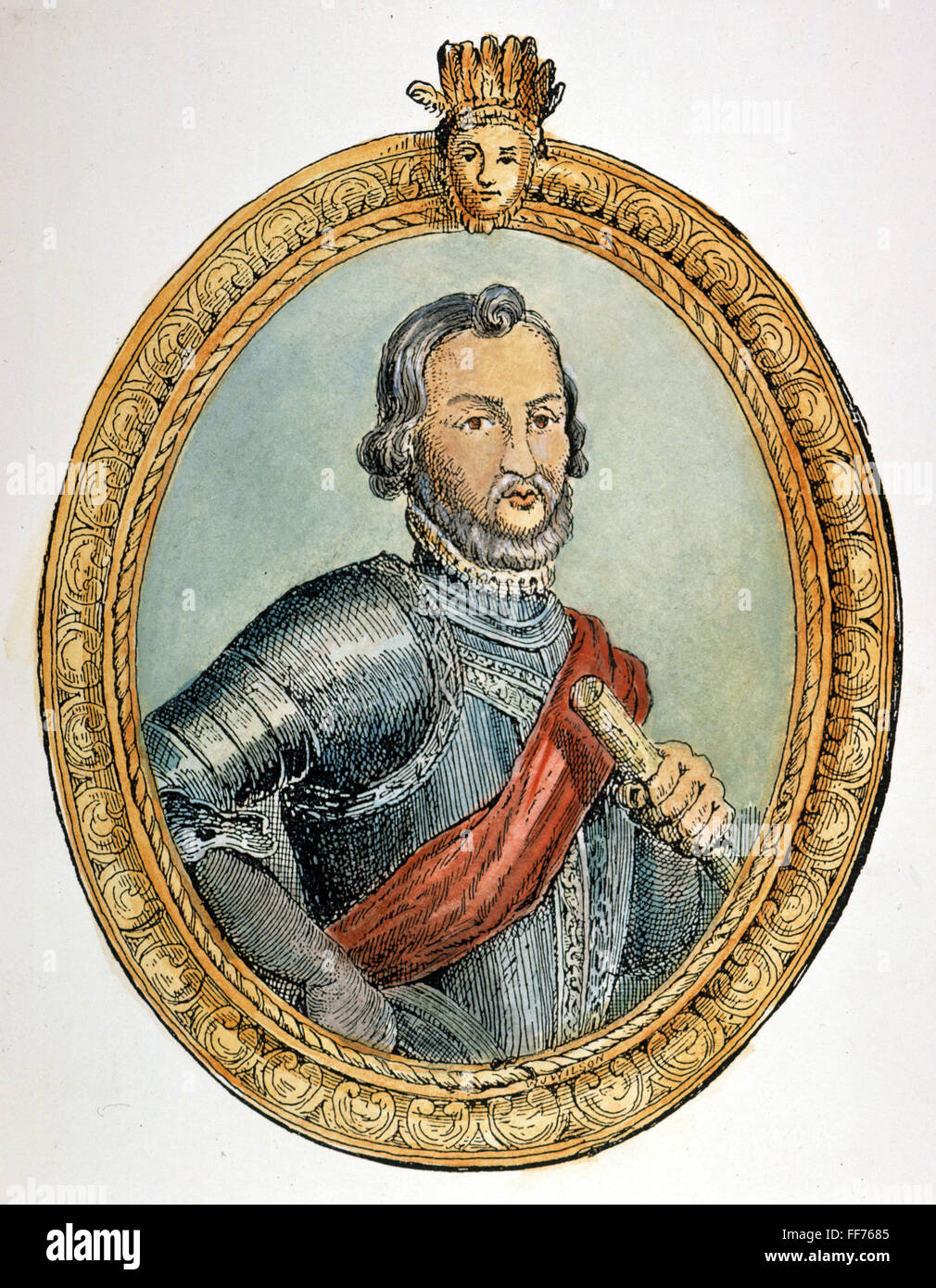 HERNANDO CORTES /n(1485-1547). Spanish conqueror of Mexico. Line ...