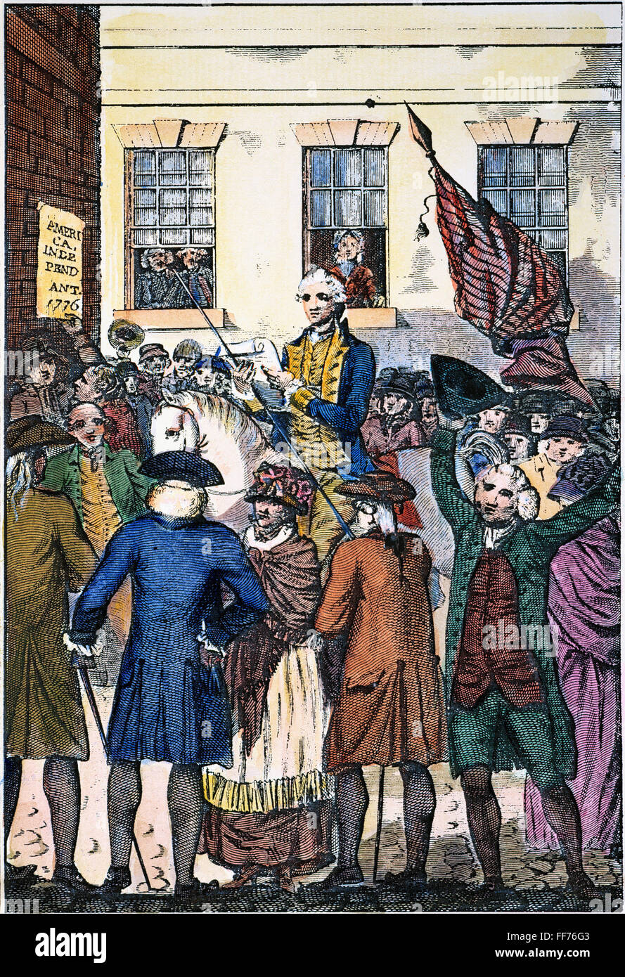 PHILADELPHIA, 1776. /nColonel John Nixon making the first public ...