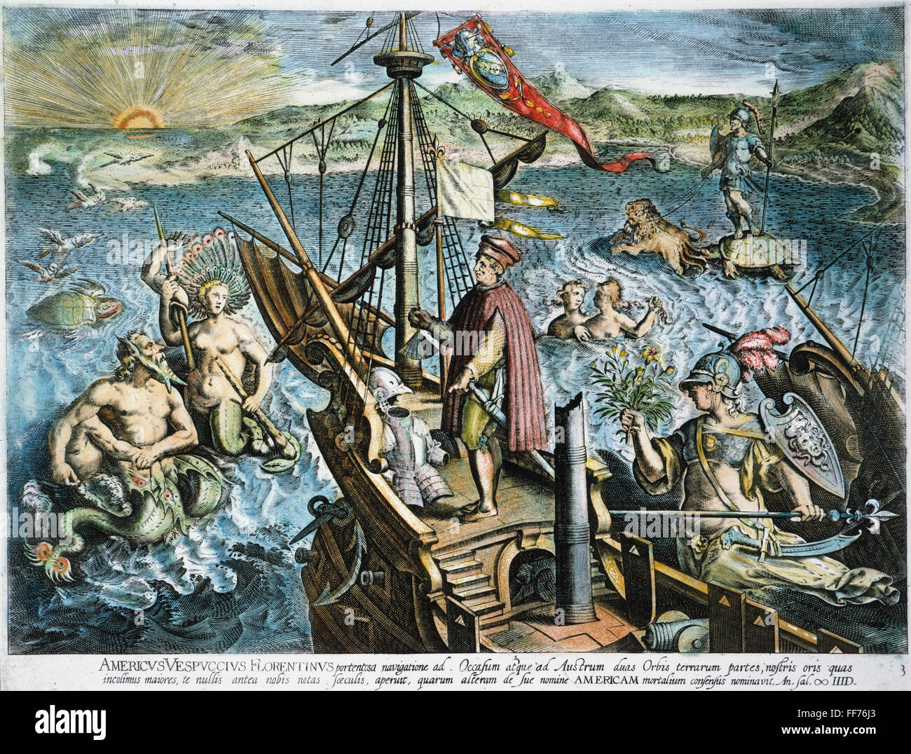 AMERIGO VESPUCCI (1454-1512). /nItalian navigator. Line engraving ...