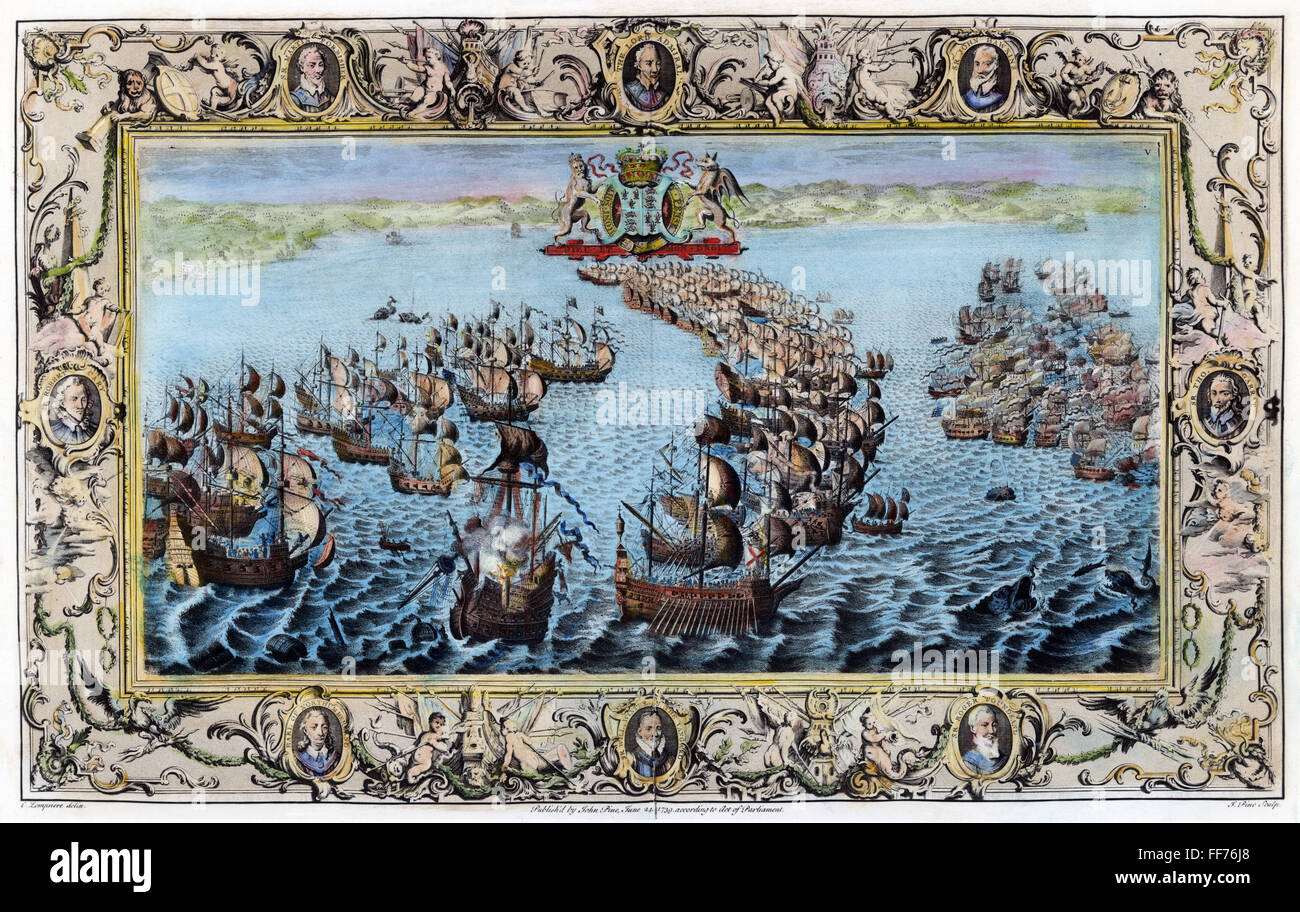 SPANISH ARMADA, 1588. /nTwo battles between the English Royal Navy and ...