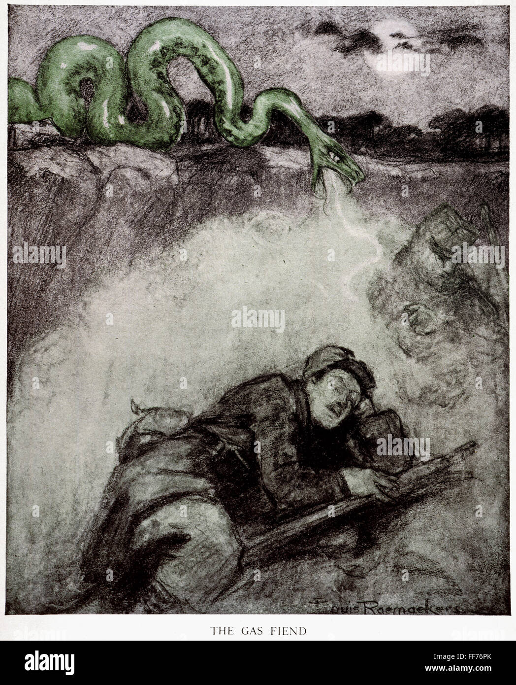 WORLD WAR I: CARTOON, 1915. /n'The Gas Fiend.' Cartoon, 1915, by Louis ...