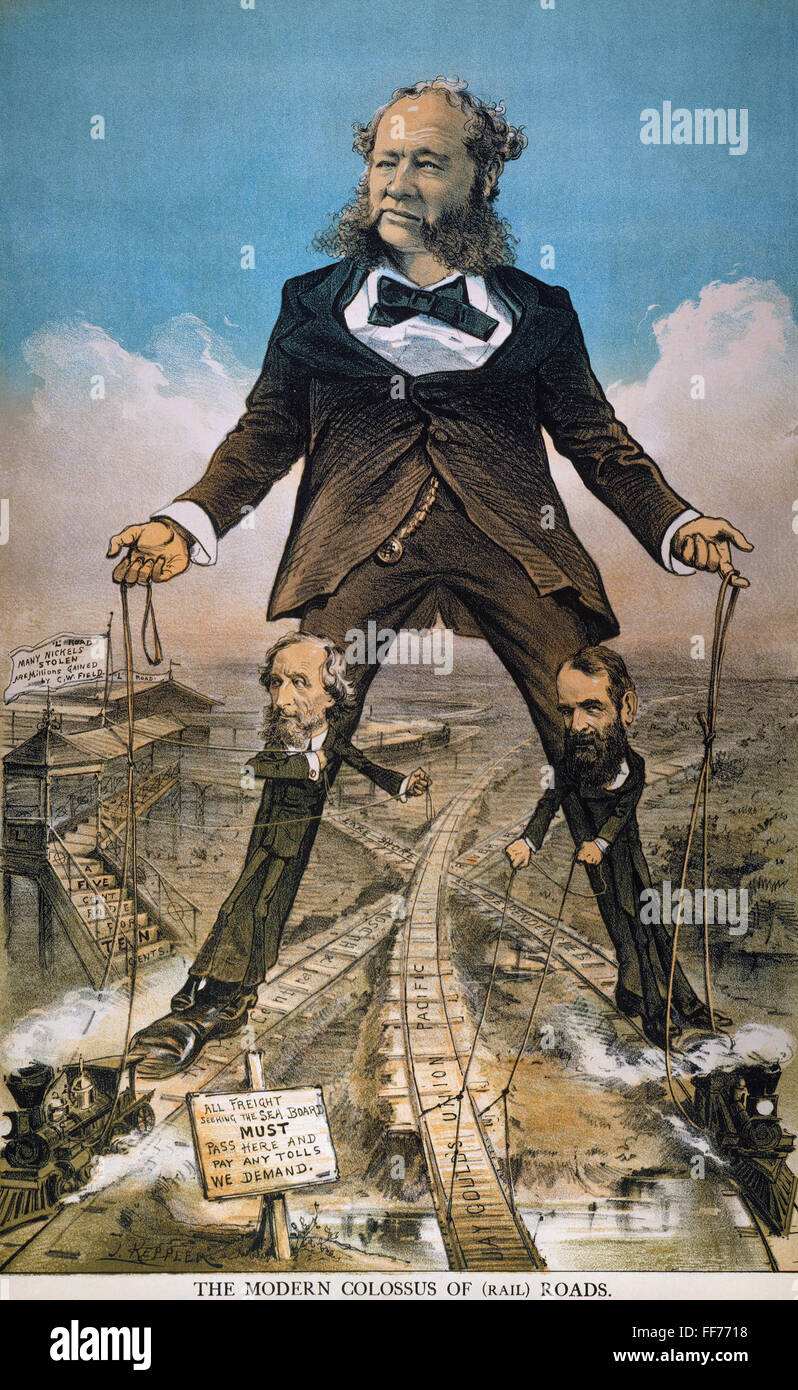 ANTI-TRUST CARTOON, 1879. /n'The Modern Colossus of (Rail) Roads ...