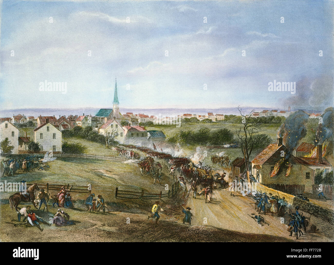 BRITISH RETREAT, 1775. /nThe retreat of the British from the Battle of ...