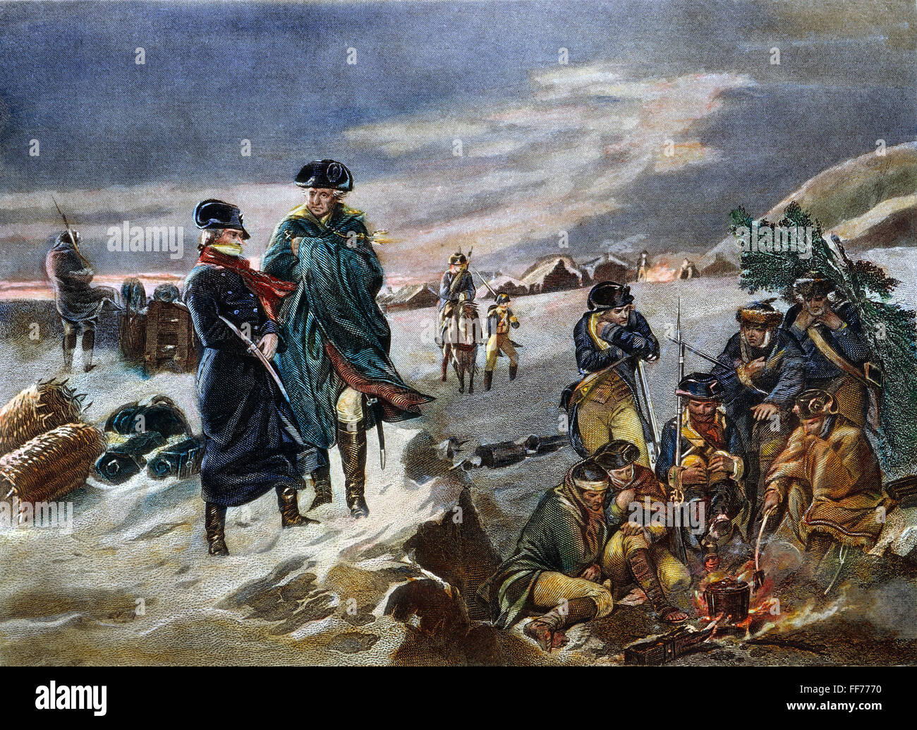 WASHINGTON: VALLEY FORGE. /nGeneral George Washington with Lafayette at ...