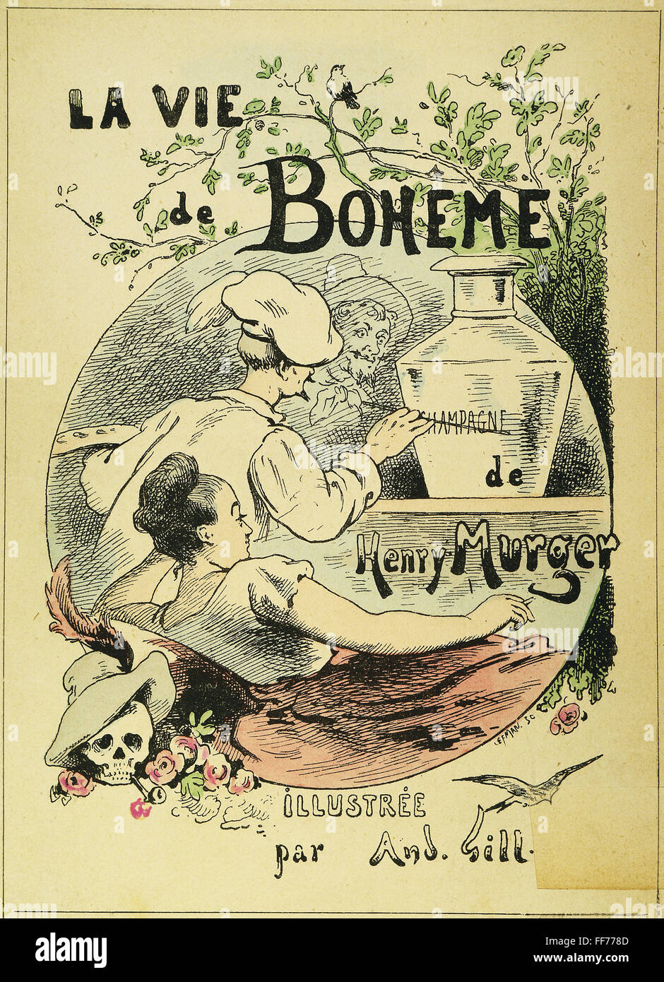 MURGER: VIE DE BOHEME. /nIllustrated title page by Andre Gill to a 19th ...