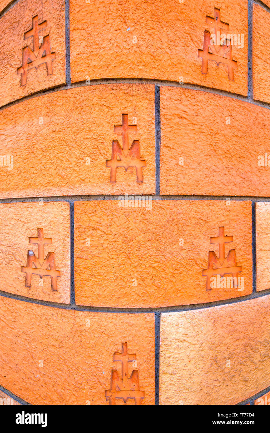 milan in italy old church concrete wall brick the abstract background ...
