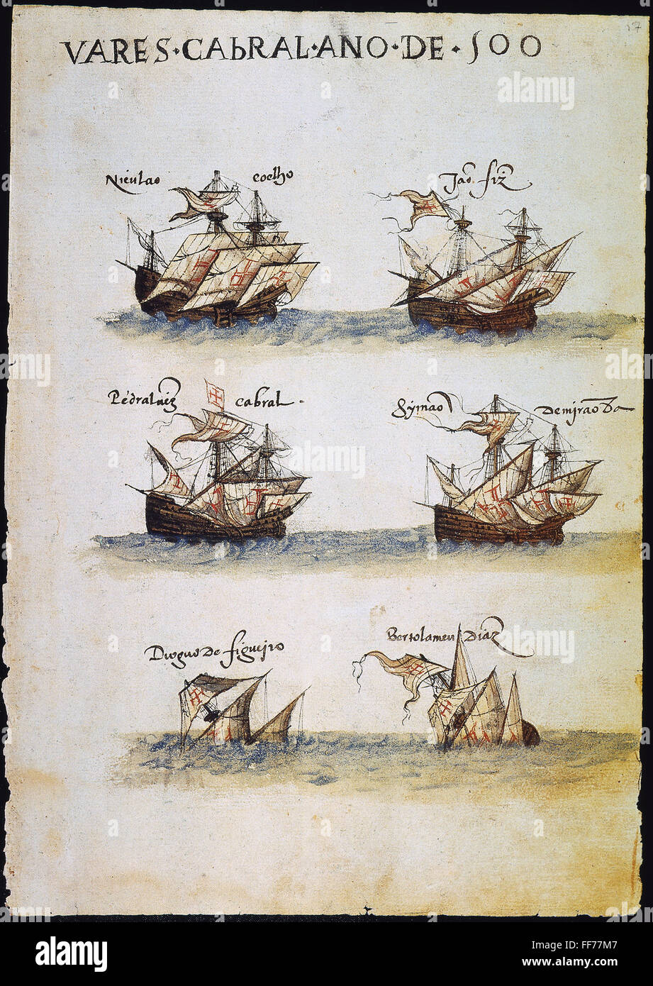 CABRAL: FLEET, 1500. /nSix of the 13 Portuguese ships in Pedro Alvares ...