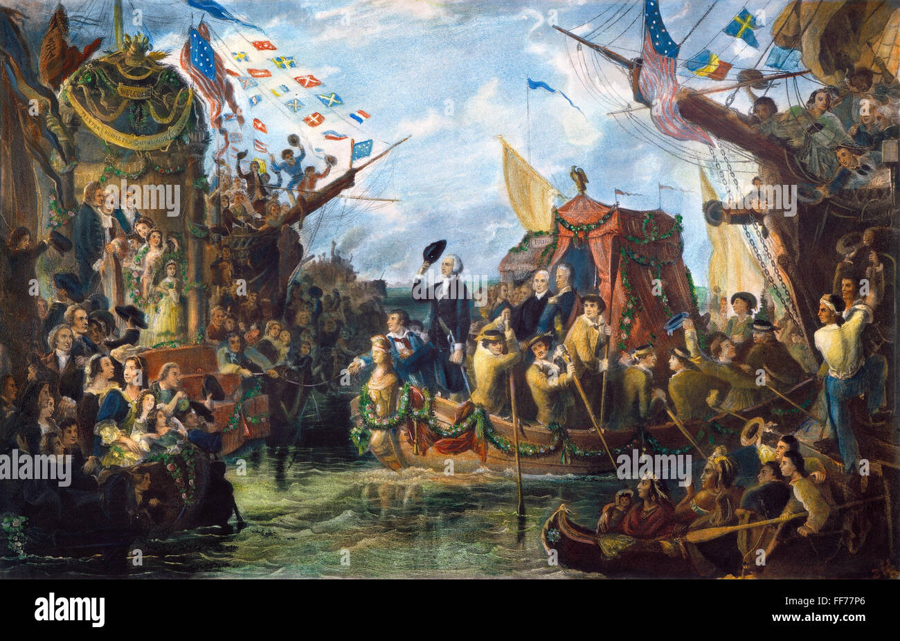 WASHINGTON: INAUGURATION. /n'First in peace.' The arrival of George ...