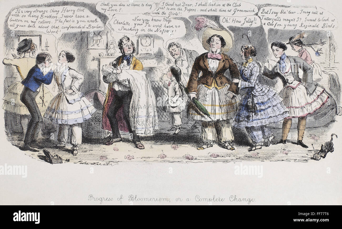 BLOOMER CARTOON, c1851. /n'Progress of Bloomerism, or a Complete Change ...
