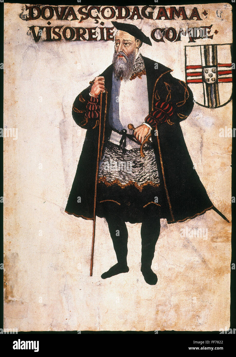 VASCO da GAMA (1469?-1524). /nPortuguese navigator. Portuguese color ...