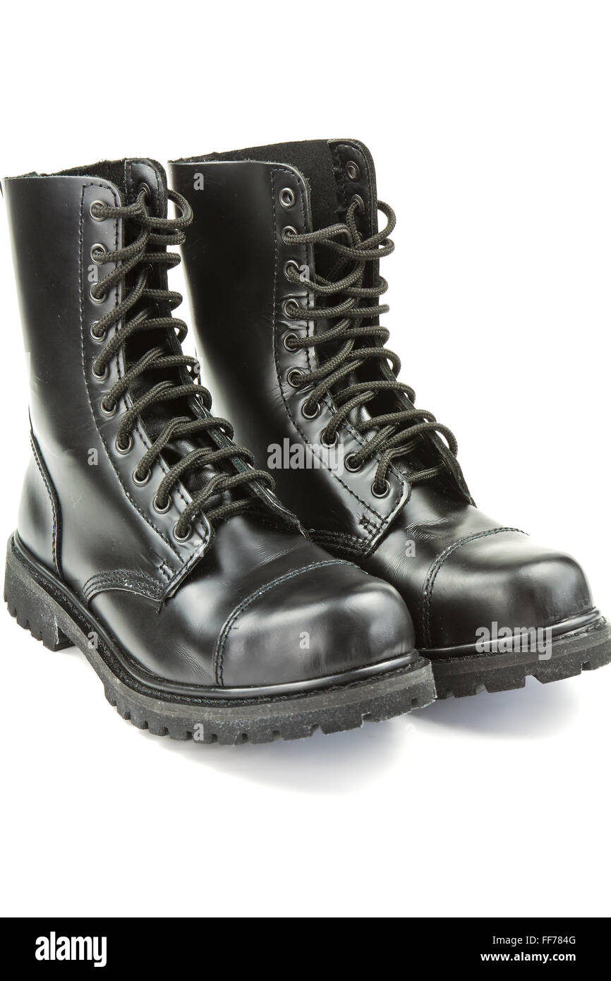 Black leather boots hi-res stock photography and images - Alamy