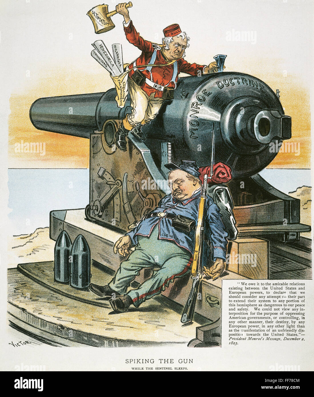 VENEZUELA BOUNDARY, 1895. /nAn 1895 American cartoon by F. Victor ...