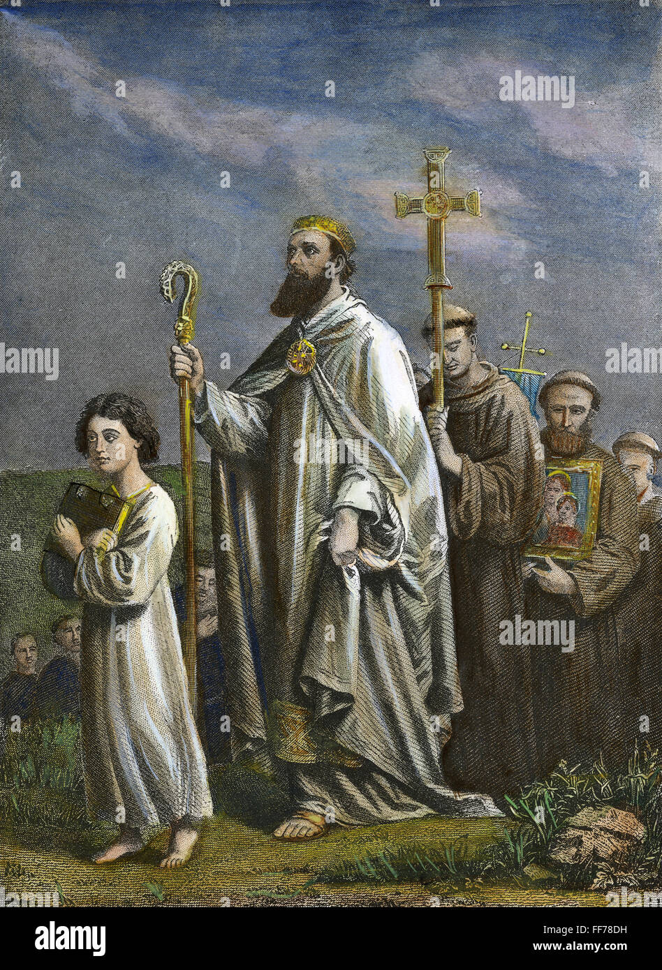 ST. PATRICK (389-461). /nPatron saint of Ireland. Travelling to Tara ...