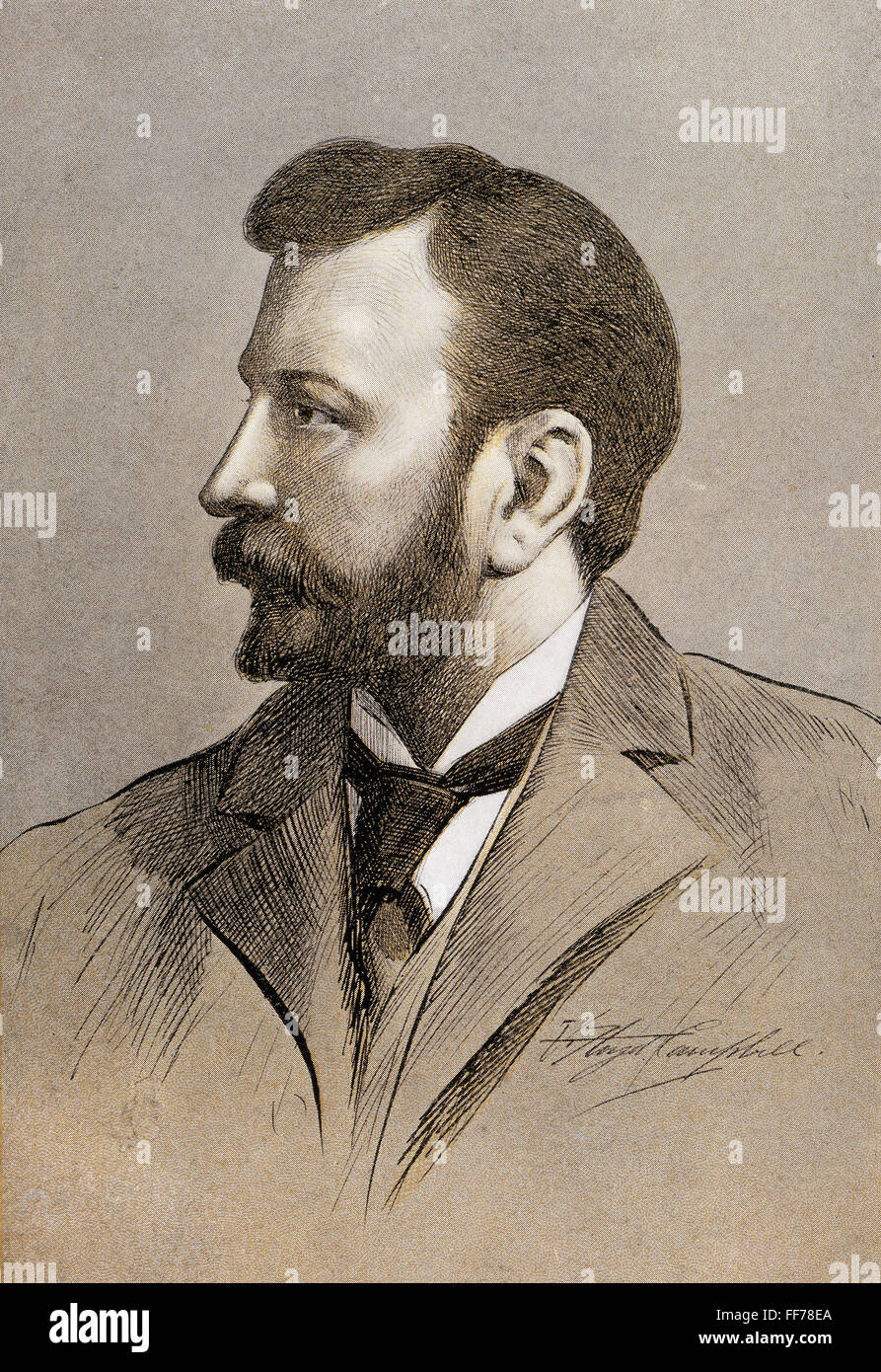 PAUL EHRLICH (1854-1915). /nGerman chemist and bacteriologist. Drawing ...