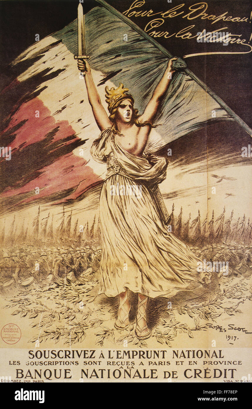 WORLD WAR I: FRENCH POSTER. /n'For the Flag! For Victory!' A French ...