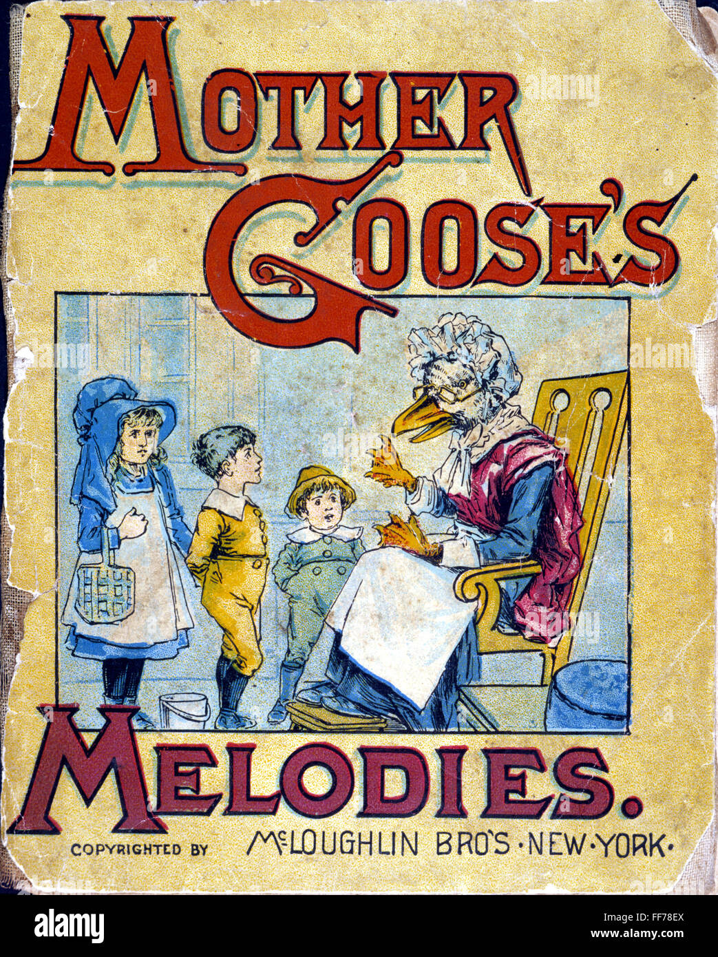 MOTHER GOOSE. /nCover of a 19th century American edition of 'Mother ...