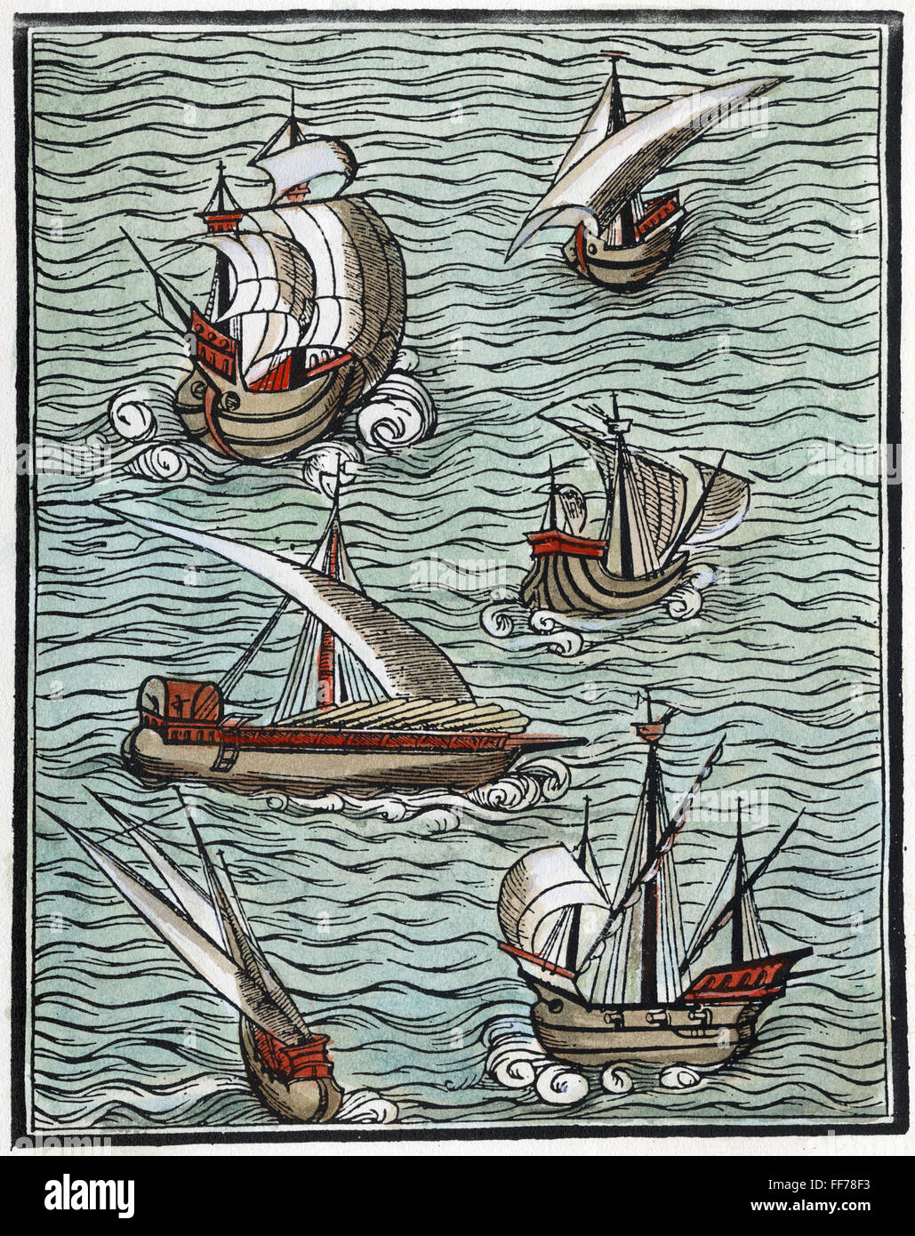 SPANISH SHIPS, 1545. /nVessels of the early Spanish navigators. Woodcut ...